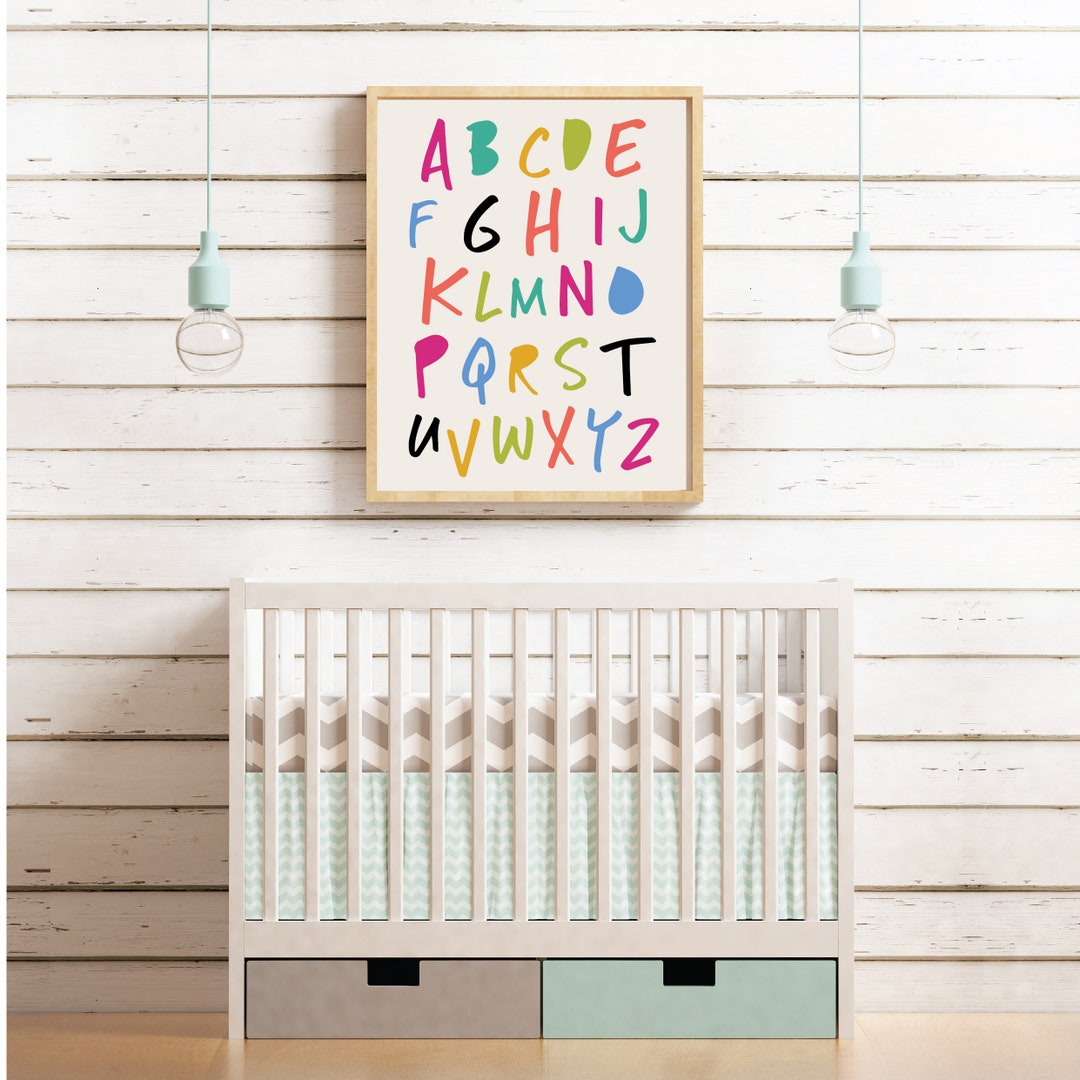 Nursery Alphabet Print Nursery Print Alphabet Colourful Nursery Prints ...