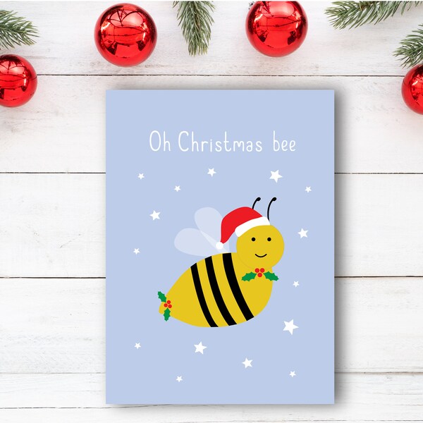 Bee Christmas Card - Etsy UK