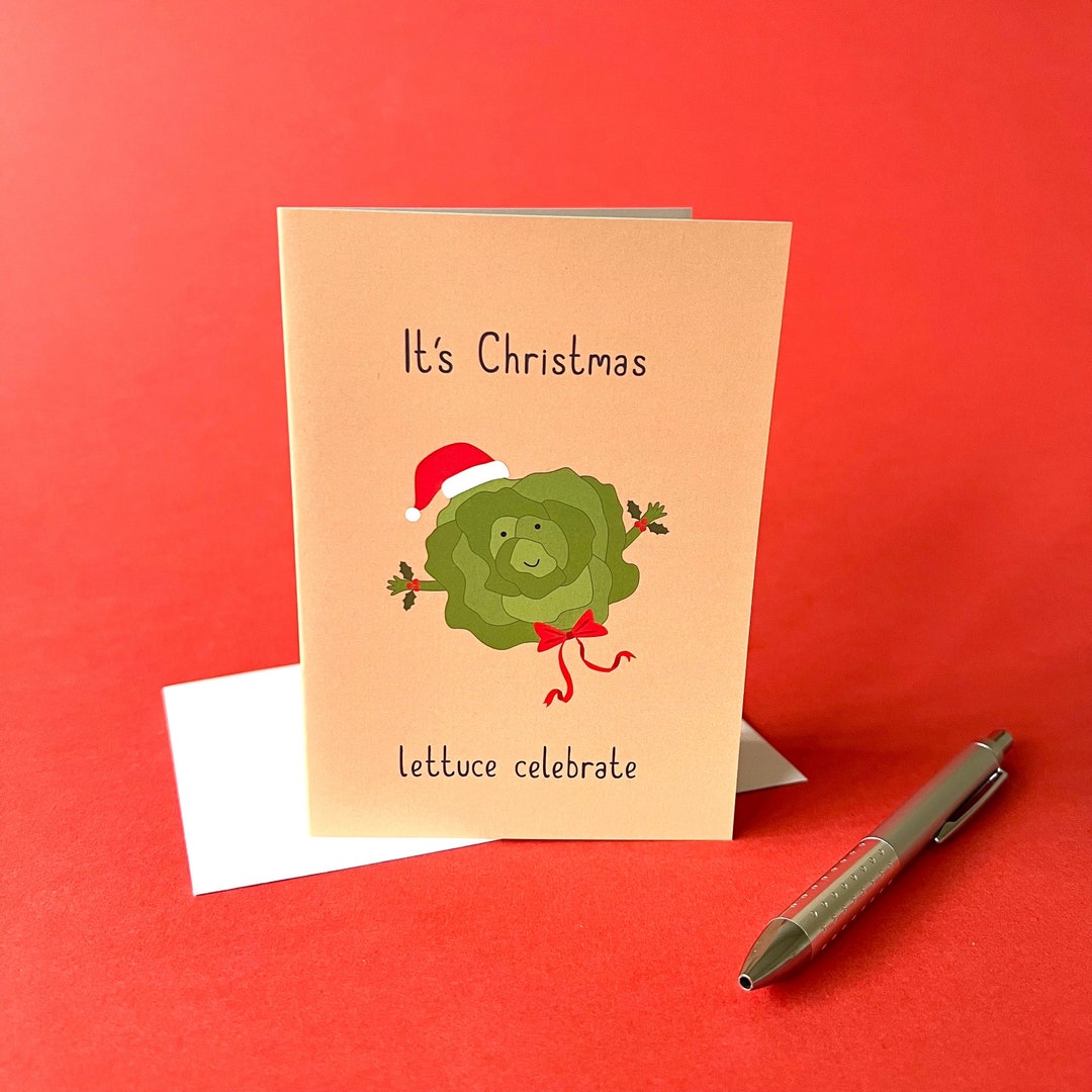Funny Christmas Card - Lettuce Pun Holiday Card - It's Christmas ...