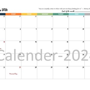 Editable 2024 Digital Calendar, 2024 Calendar Template, Customize With ...