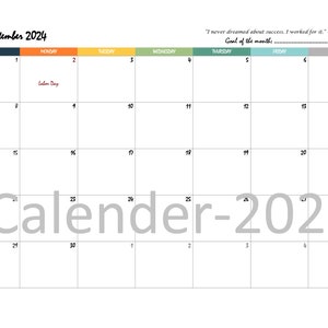 Editable 2024 Digital Calendar, 2024 Calendar Template, Customize With ...
