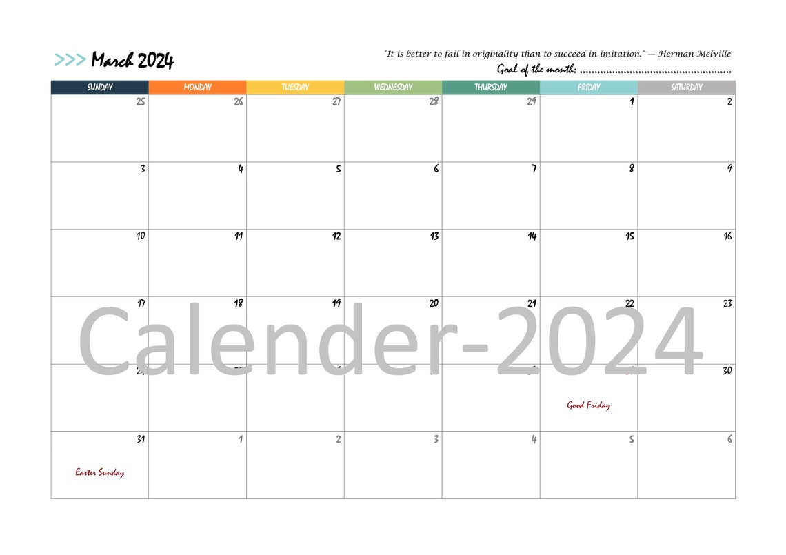 Editable 2024 Digital Calendar, 2024 Calendar Template, Customize With ...