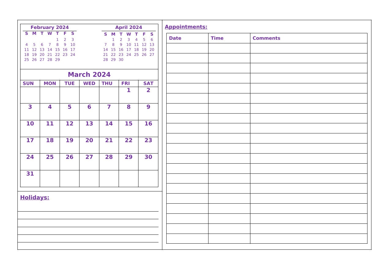 2024 Calendar Template Editable 2024 Digital Calendar, Totally ...