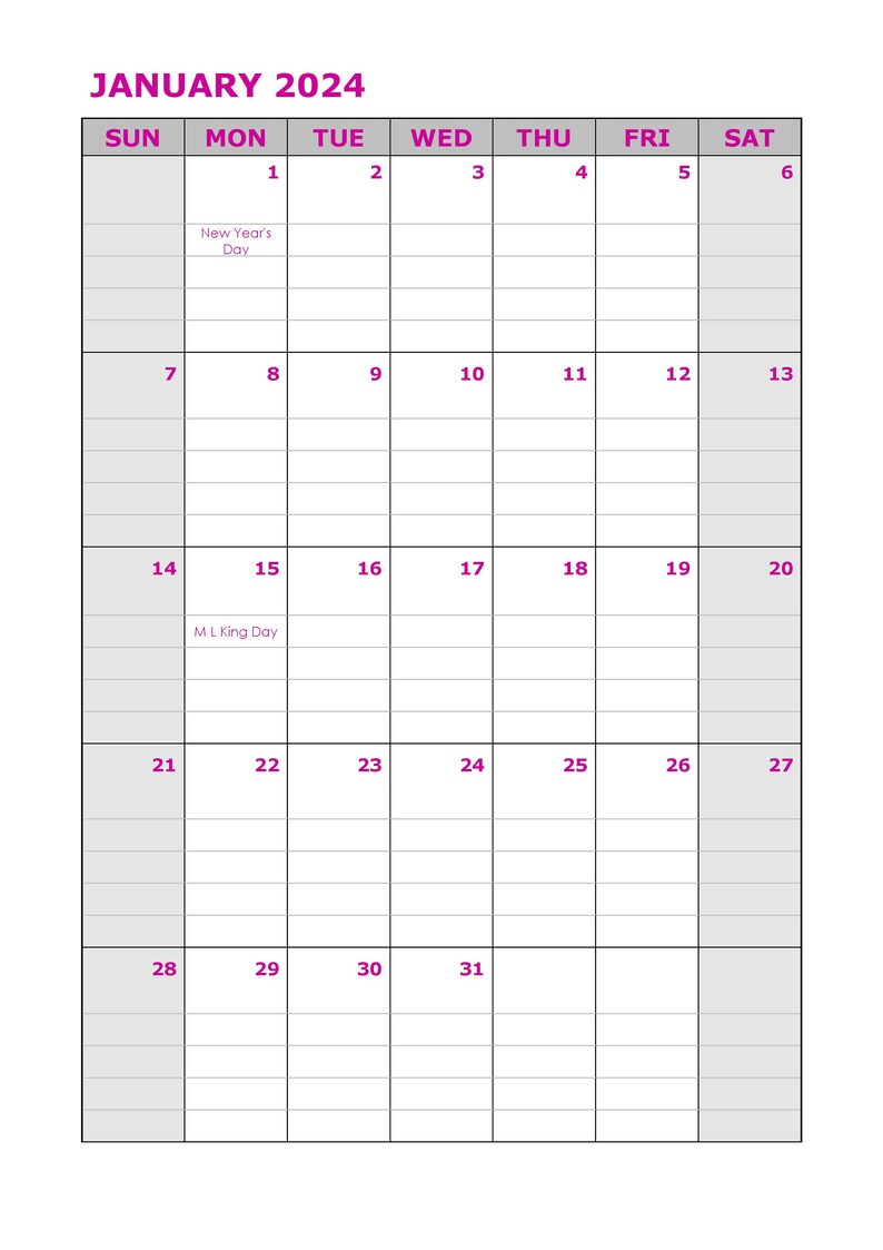 2024 Calendar Template Editable 2024 Digital Calendar, Totally ...