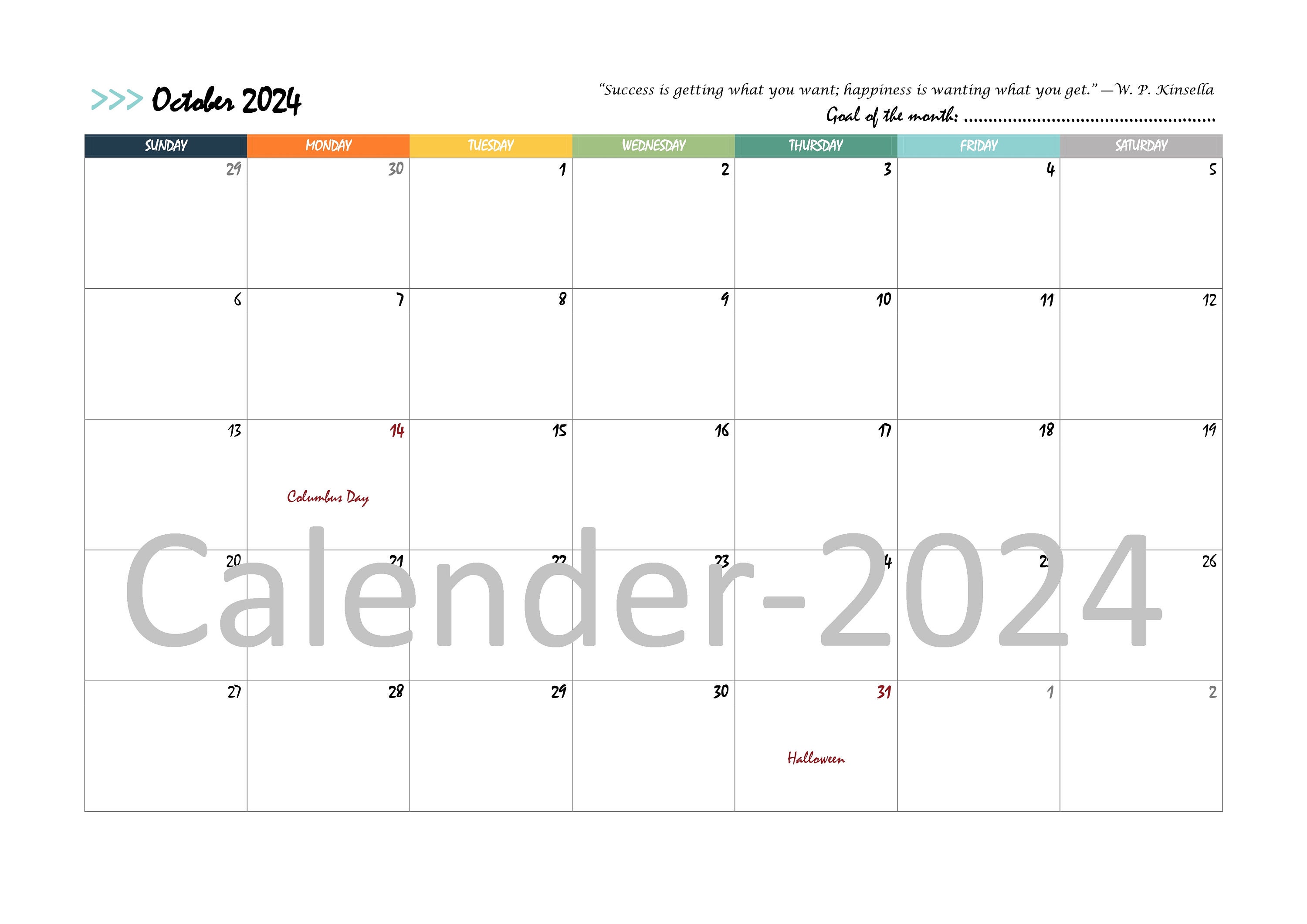 Editable 2024 Digital Calendar, 2024 Calendar Template, Customize With ...