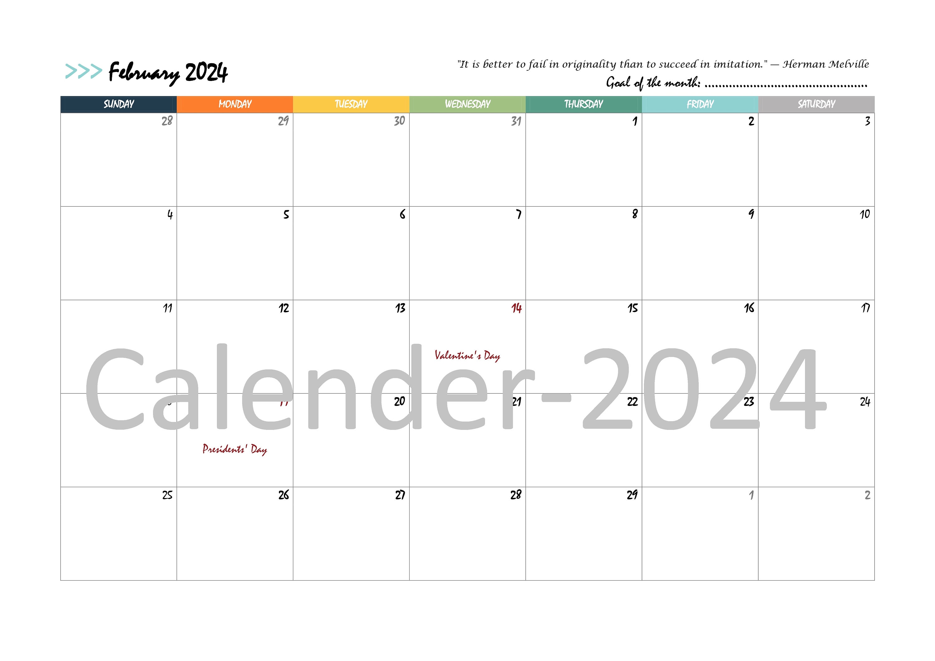 Calendar Write On 2024 Download Editable 2024 calendar With Notes ...