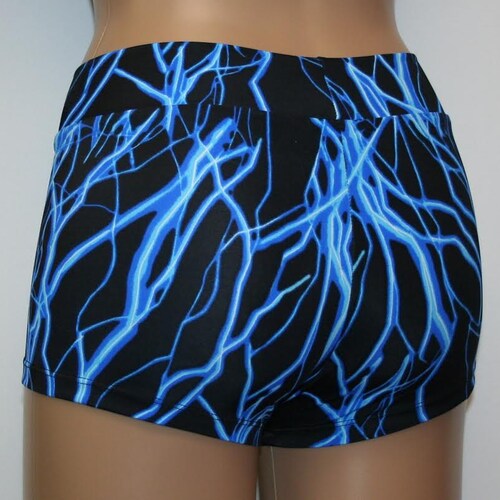 6 Colors Lightning Storm Booty Shorts Glows Under Blacklight - Etsy