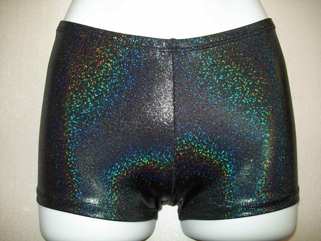Hologram Spandex Booty Shorts: Shiny Rave Dance Costume - Etsy