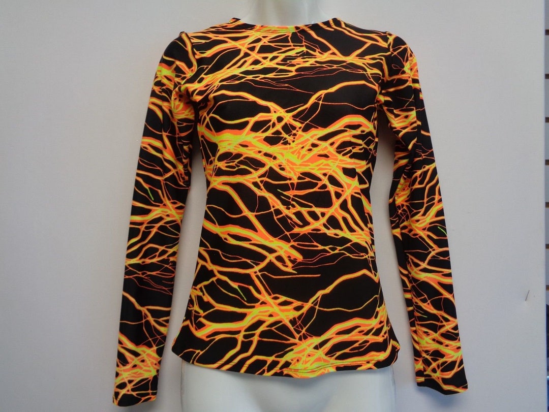 6 Amazing Colors Lightning/storm Long Sleeve Top Glows Under Blacklight ...