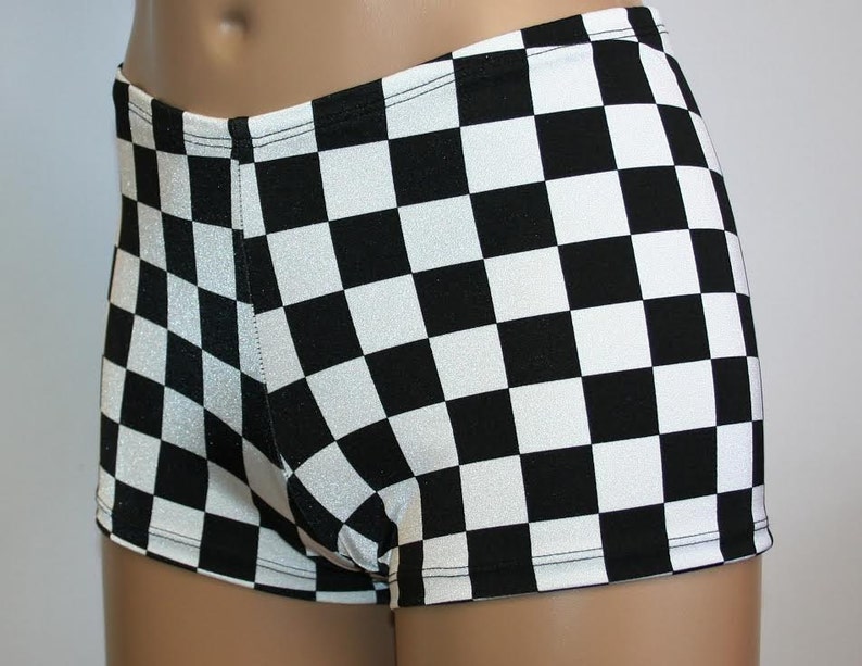 Black and White Check Booty Shorts Checkered Flag Race Nascar - Etsy