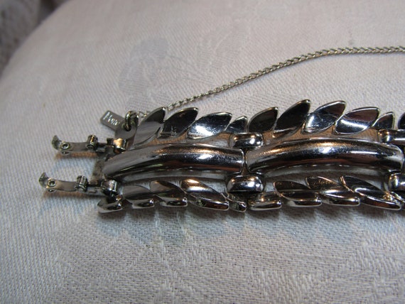 Vintage MONET Double Hinged Clasp Silver Toned Metal … - Gem