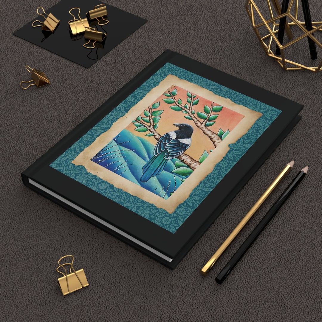 Magpie Hardcover Journal Matte Black in a Forestcore Gothic Aesthetic ...