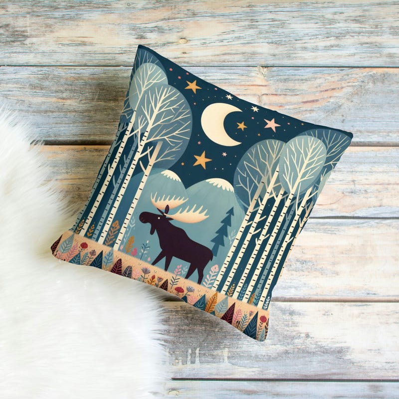 Moose Pillow - Etsy