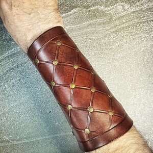 Premium Leather Medieval/viking Style Bracers With Riveted Design ...