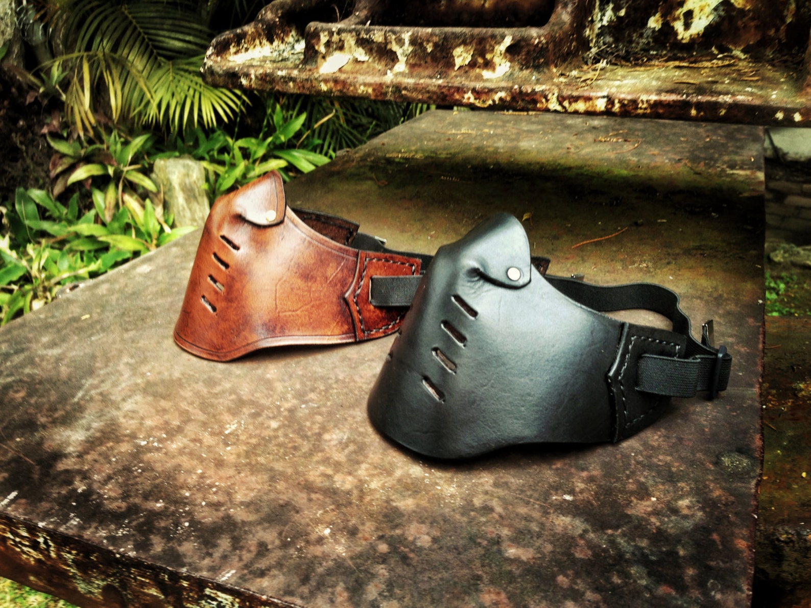 Handmade Leather Half Face Mask - Etsy