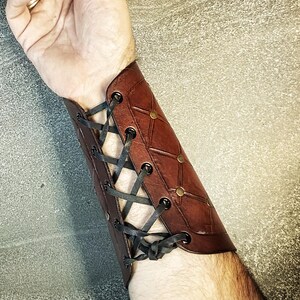 Premium Leather Medieval/viking Style Bracers With Riveted Design ...