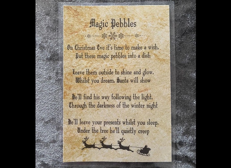 Magic Glowing Pebbles and Poem Santa Reindeer Christmas | Etsy