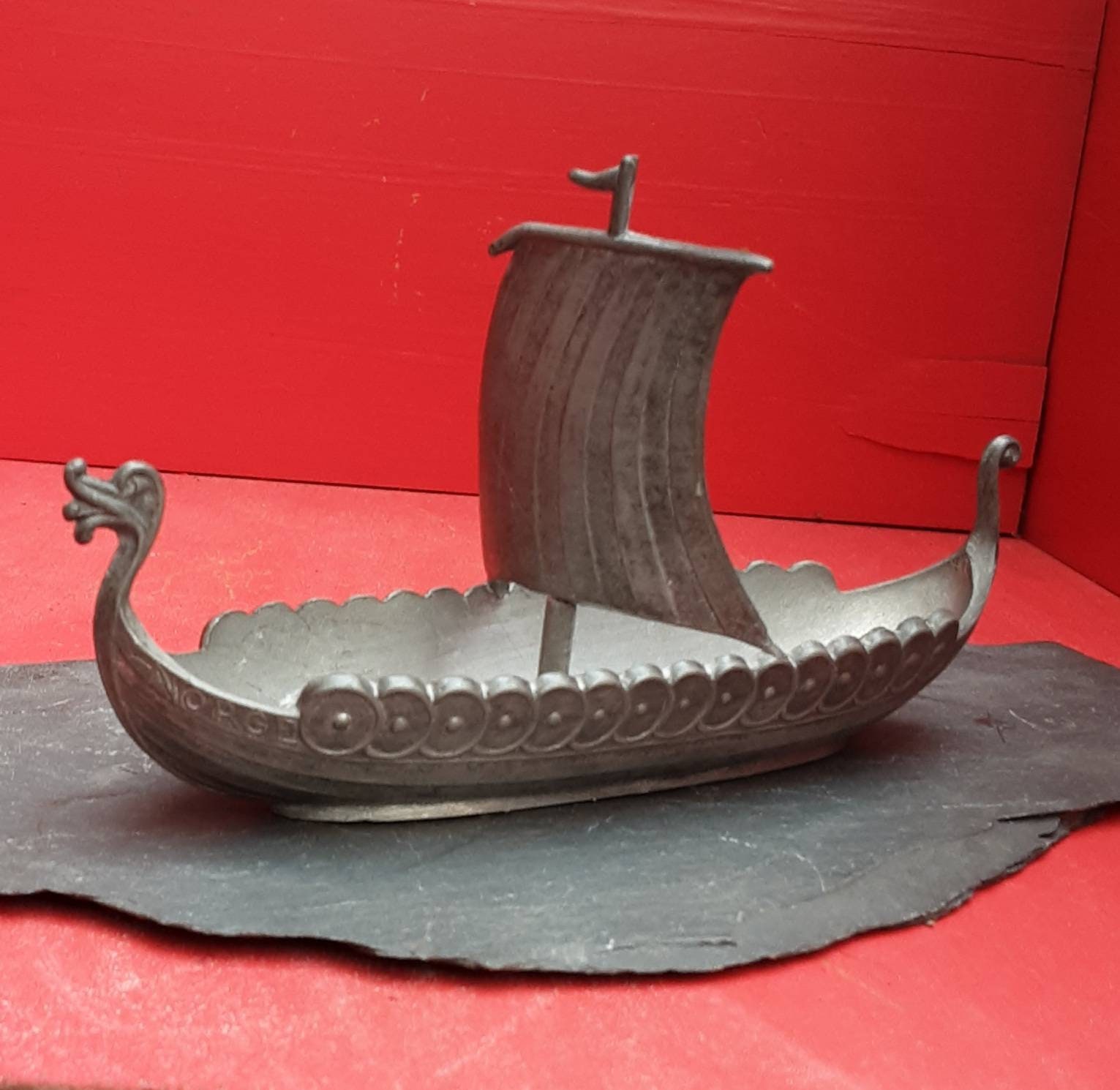 Norge Pewter Salt Viking Ship With Sail - Etsy