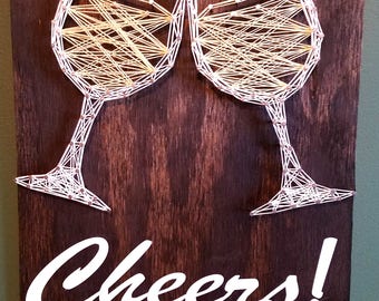 Red string art | Etsy