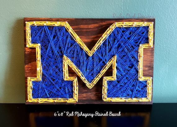 Michigan College String Art Sign Wolverines Made to Order | Etsy