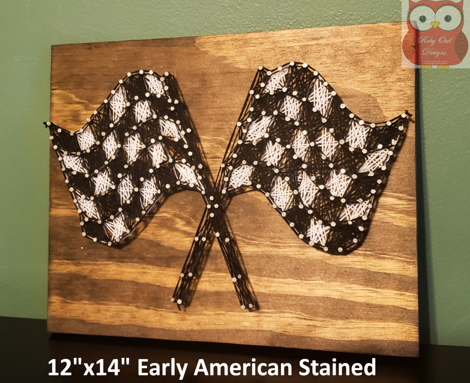 Checkered Racing Flags String Art Sign, Made to Order - Etsy