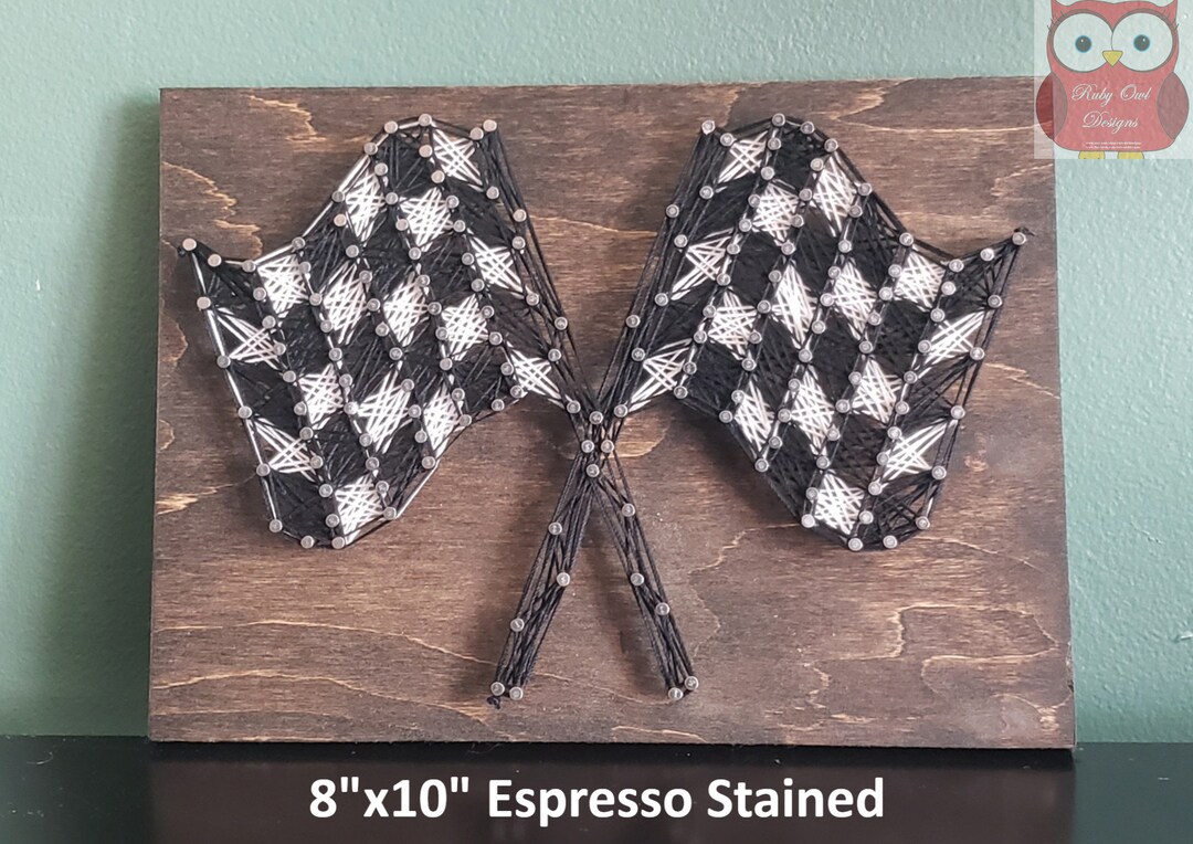 Checkered Racing Flags String Art Sign Made to Order - Etsy
