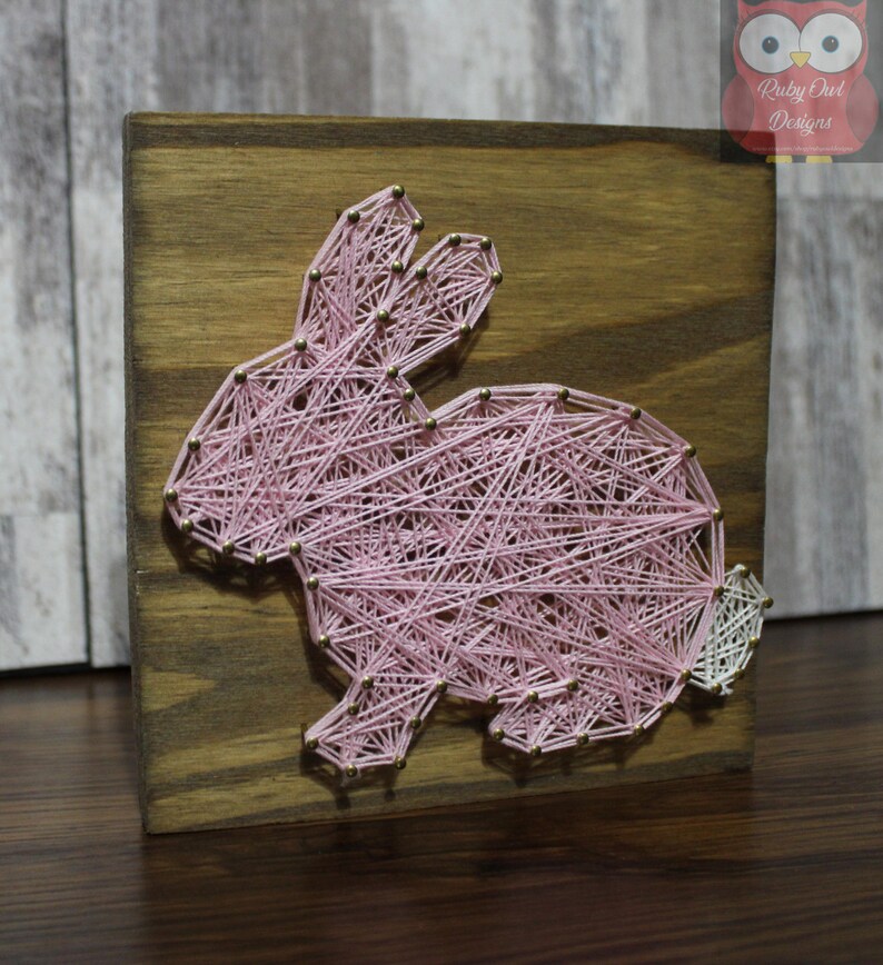 Ready to Ship, 6"x6" Bunny String Art Sign, Easter, Bunny, Rabbit - Etsy