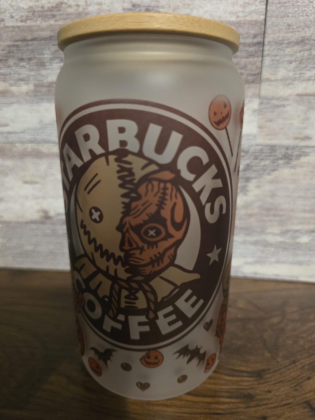 An Oopsie, Ready to Ship, 16 Oz. Sam Starbucks Frosted Glass Cup, Trick ...