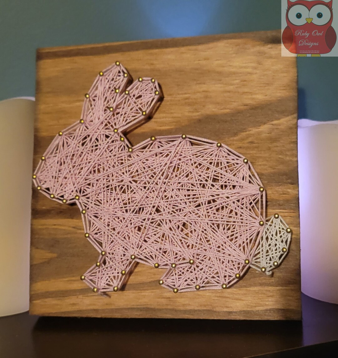Ready to Ship 6x6 Bunny String Art Sign Easter - Etsy