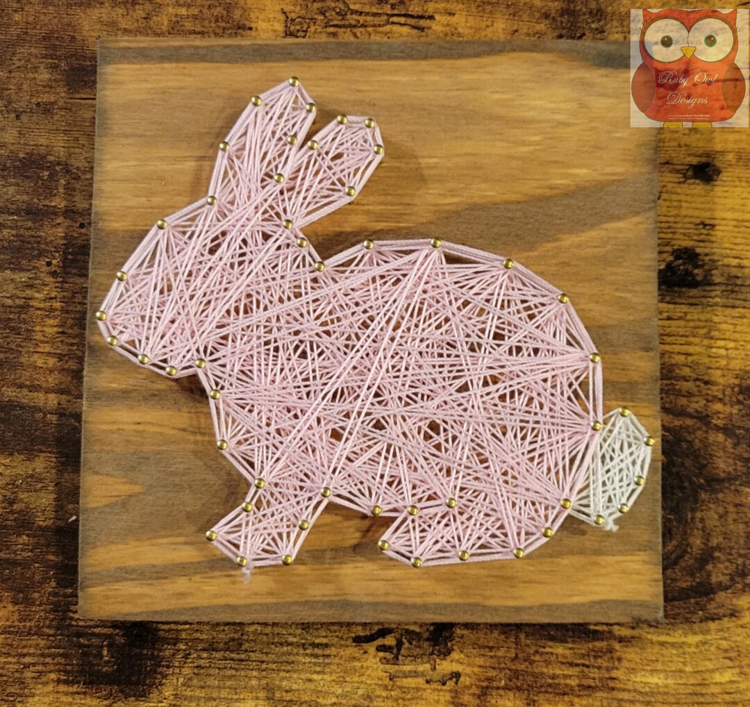 Ready to Ship, 6"x6" Bunny String Art Sign, Easter, Bunny, Rabbit - Etsy
