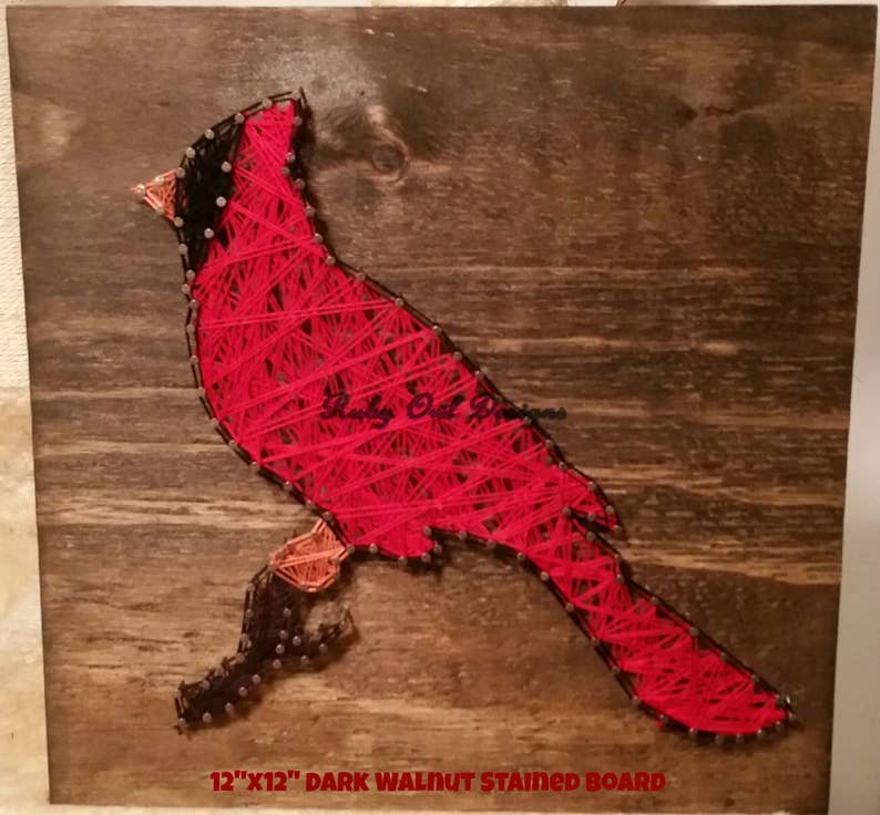 Cardinal String Art Sign Made to Order - Etsy