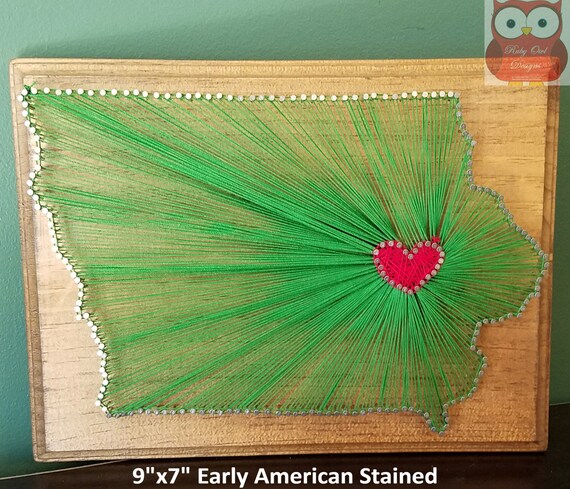 State of Iowa String Art Sign Iowa Made to Order - Etsy UK