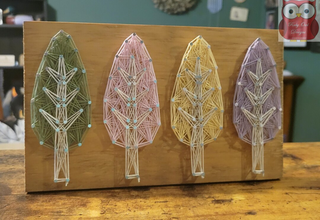 Colorful Trees String Art Sign, Trees, Tree, Made to Order - Etsy