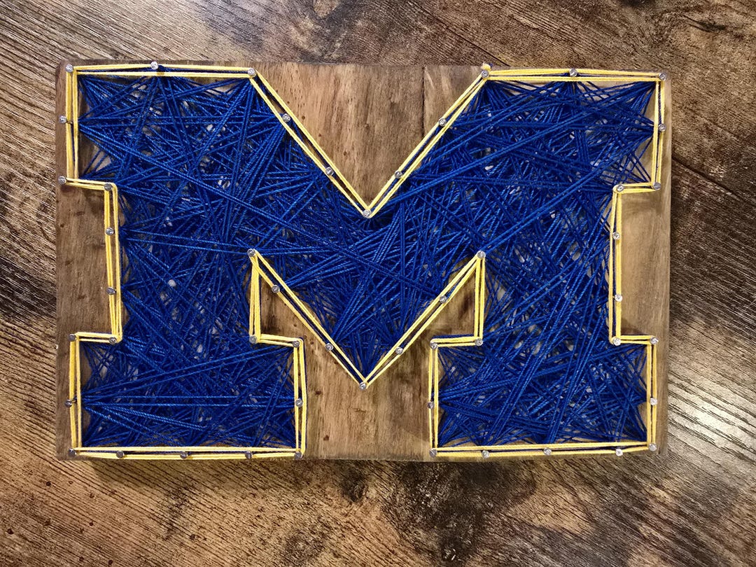 Ready to Ship 6x9 U of M String Art Sign, University of Michigan - Etsy