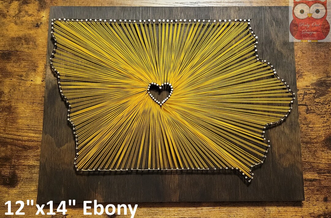 State of Iowa String Art Sign, Iowa, Made to Order - Etsy UK