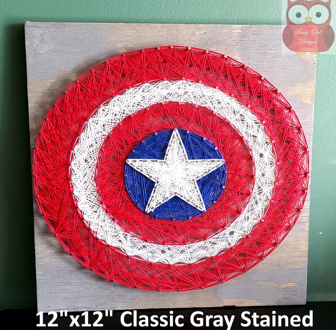 Captain America String Art Sign, Marvel, Captain America, Shield, Made ...