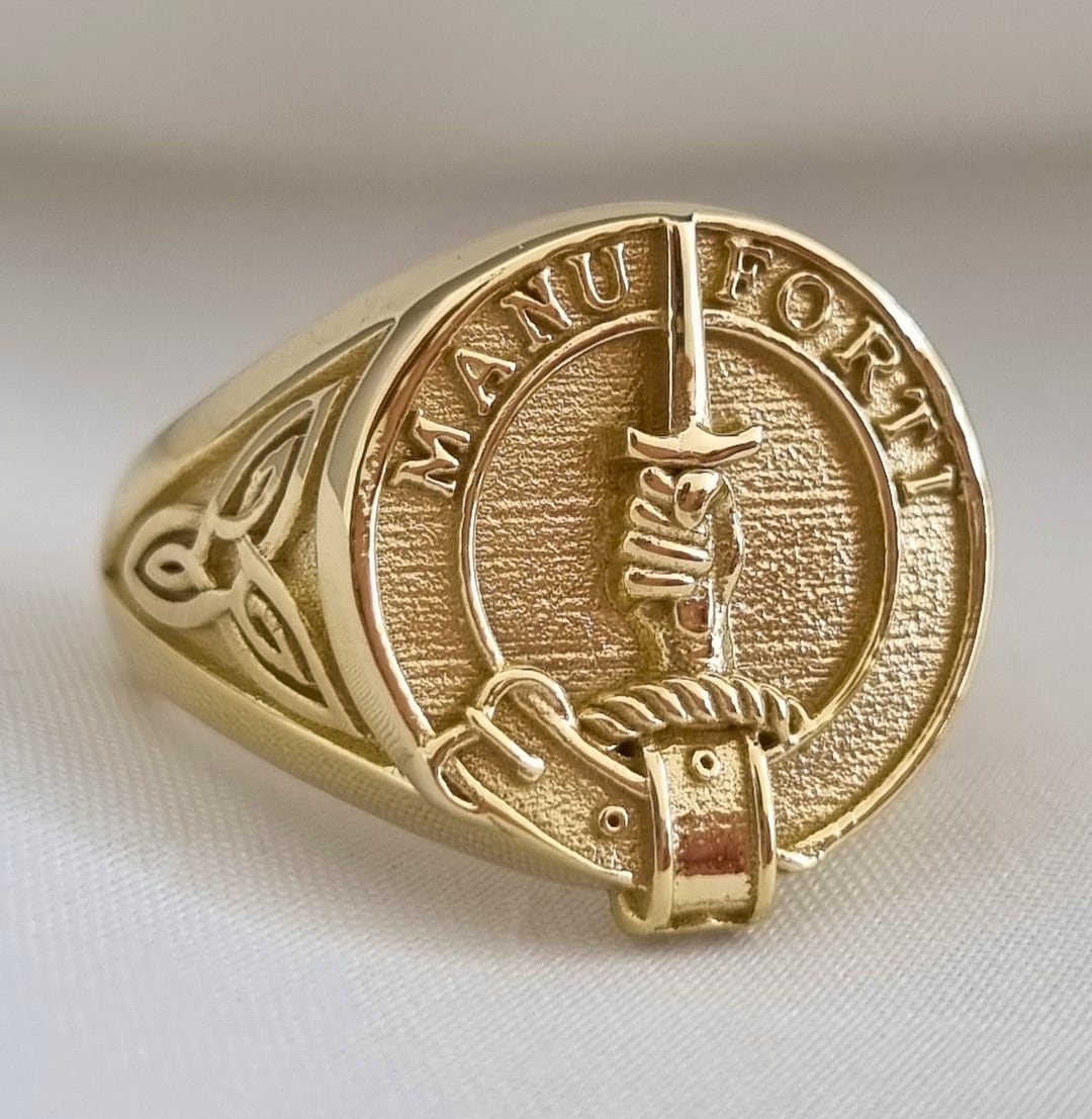 Mackay Clan Crest Ring With Celtic Sides Silver or Gold - Etsy