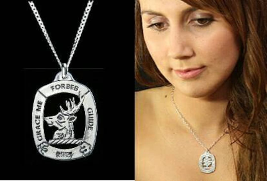 Forbes Clan Crest Pendant Large Sterling Silver and Gold - Etsy