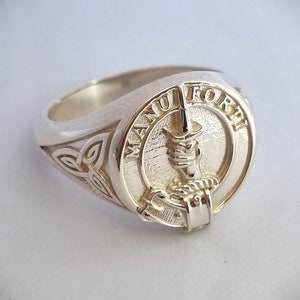 Mackay Clan Crest Ring With Celtic Sides Silver or Gold - Etsy