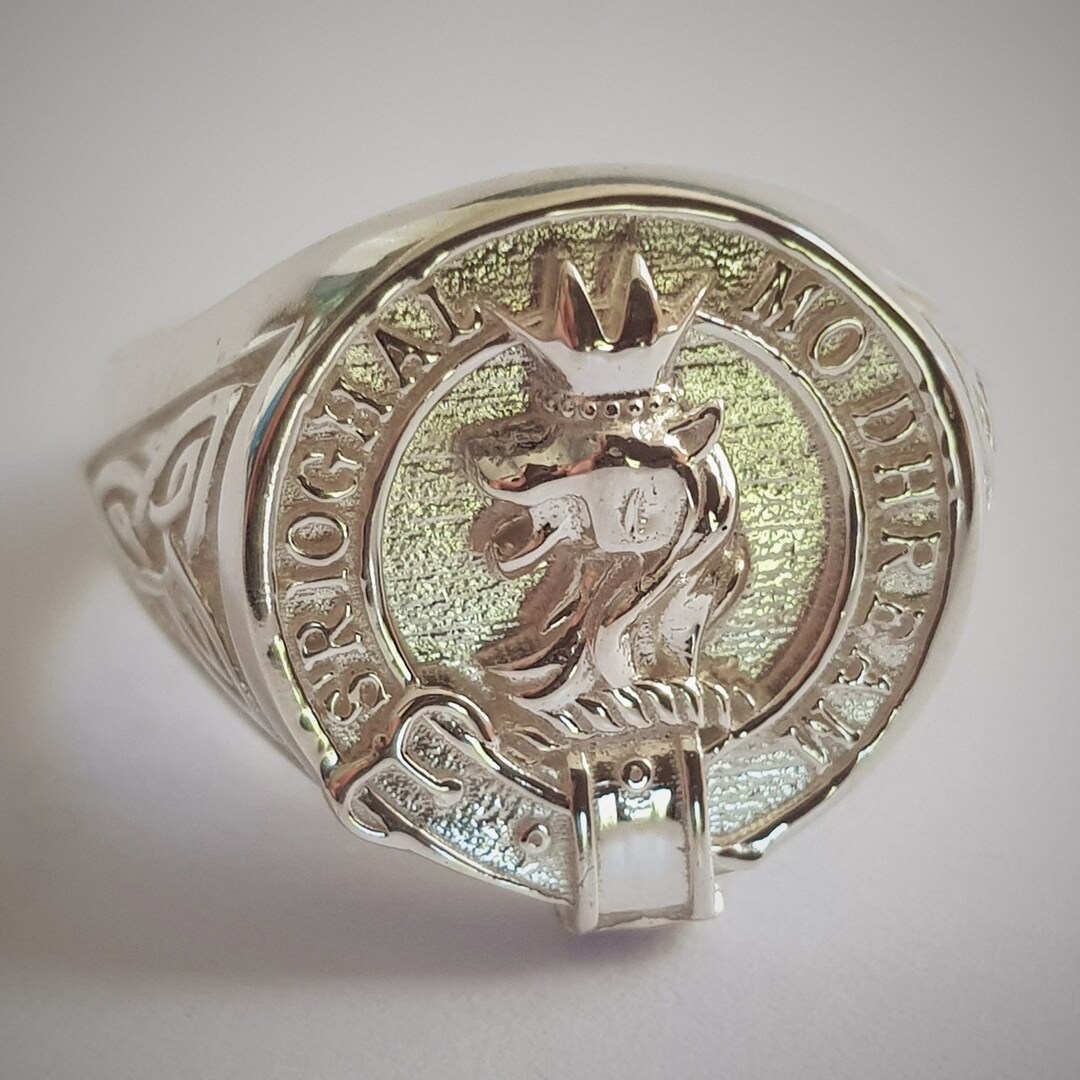 Macgregor Clan Crest Ring With Celtic Sides Silver or Gold - Etsy