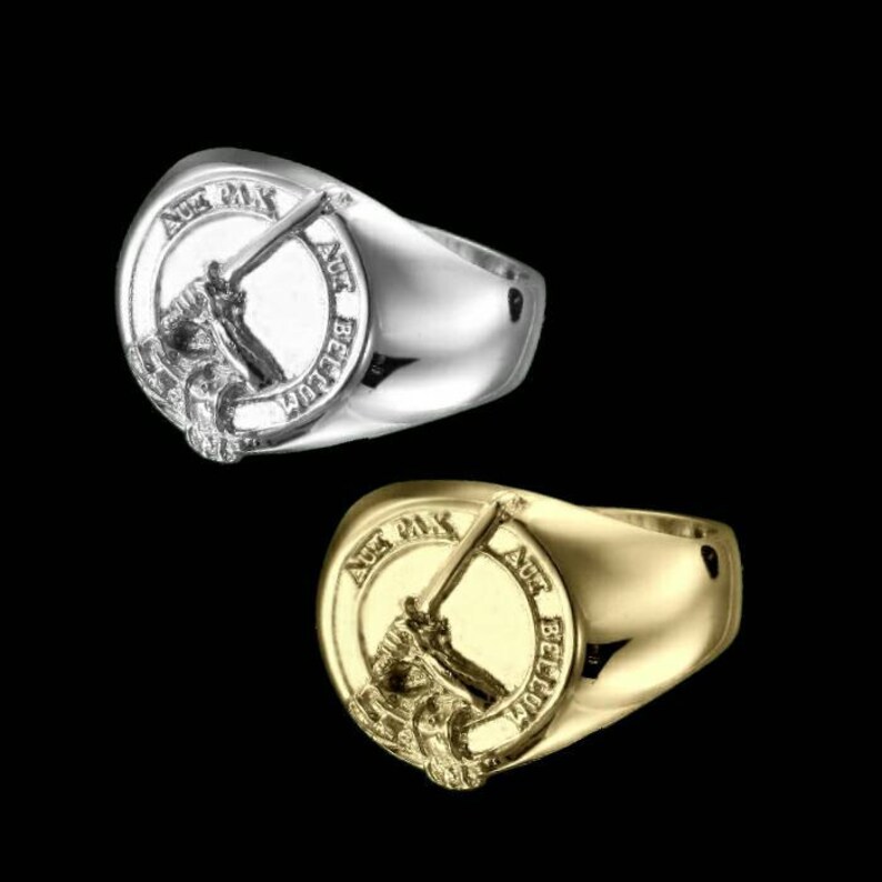Clan Gunn Crest Mens Signet Ring Free Express Courier Shipping Etsy