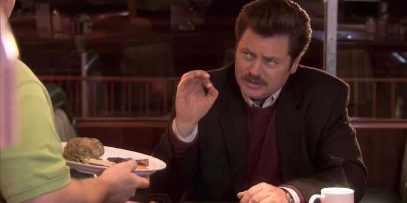 Ron Swanson Bacon and Eggs Parks and Rec Postcard A6 | Etsy