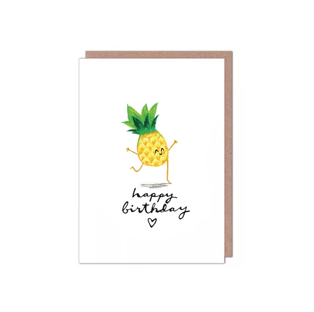 Cute Pineapple Birthday Card - Etsy