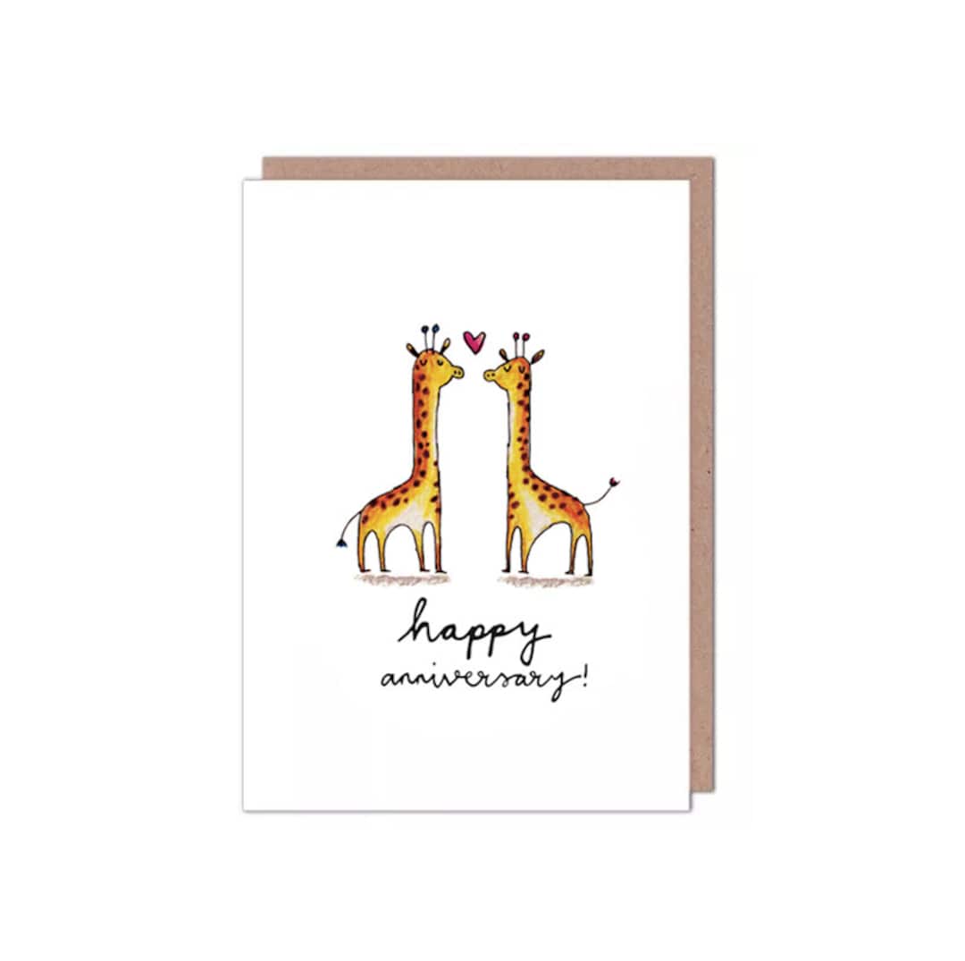 Cute Giraffe Anniversary Card - Etsy