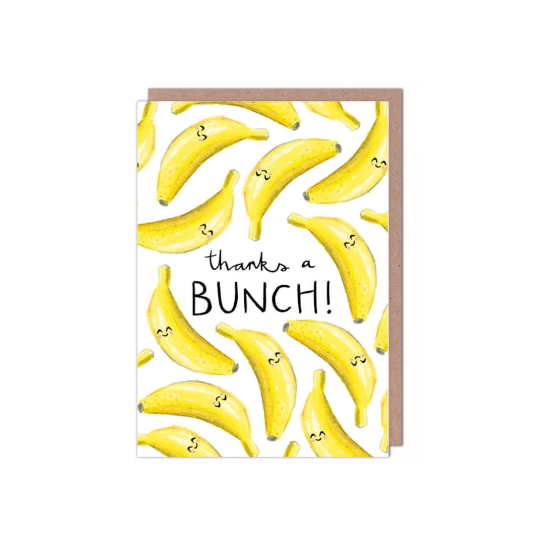 Thanks a Bunch Bananas Thank You Card - Etsy