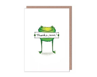 Frog Thank You Card | Etsy