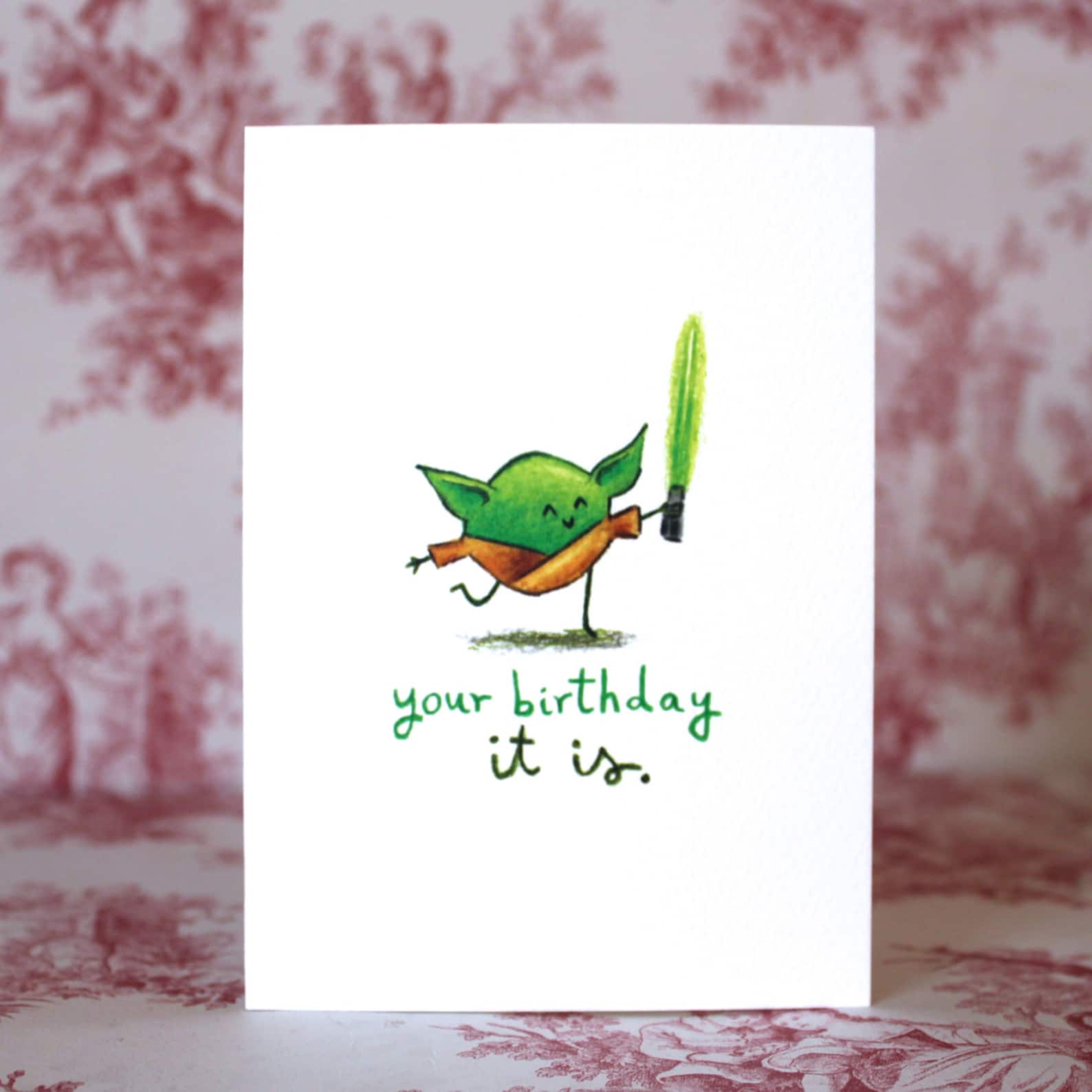 Cute Yoda Birthday Card - Etsy