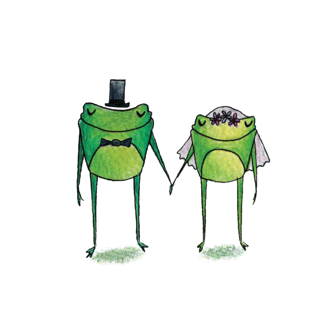 Married Frogs Valentines/engagement/wedding/anniversary Card | Etsy