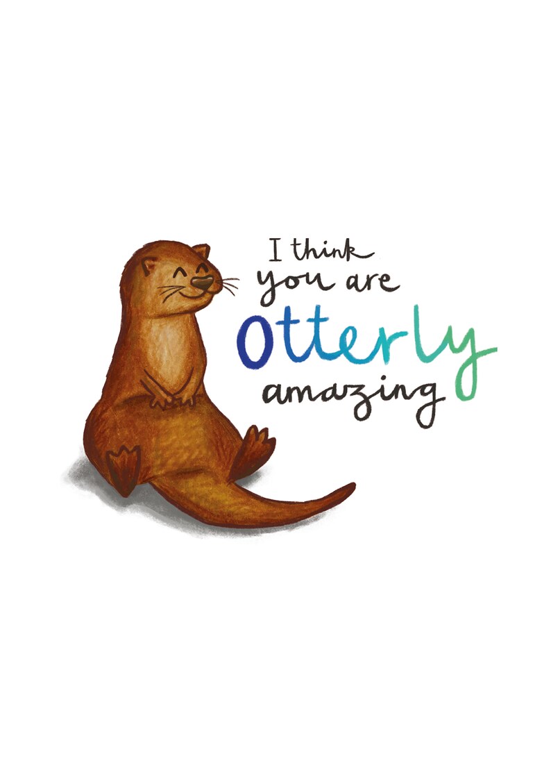 Otterly Amazing Otter Valentines/birthday/anniversary Card - Etsy