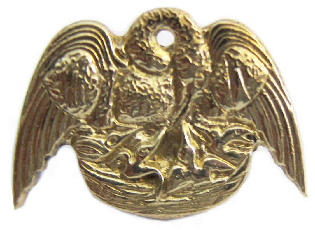 US Civil War Louisiana Pelican Cap Badge Brass Confederate Kepi CSA New ...